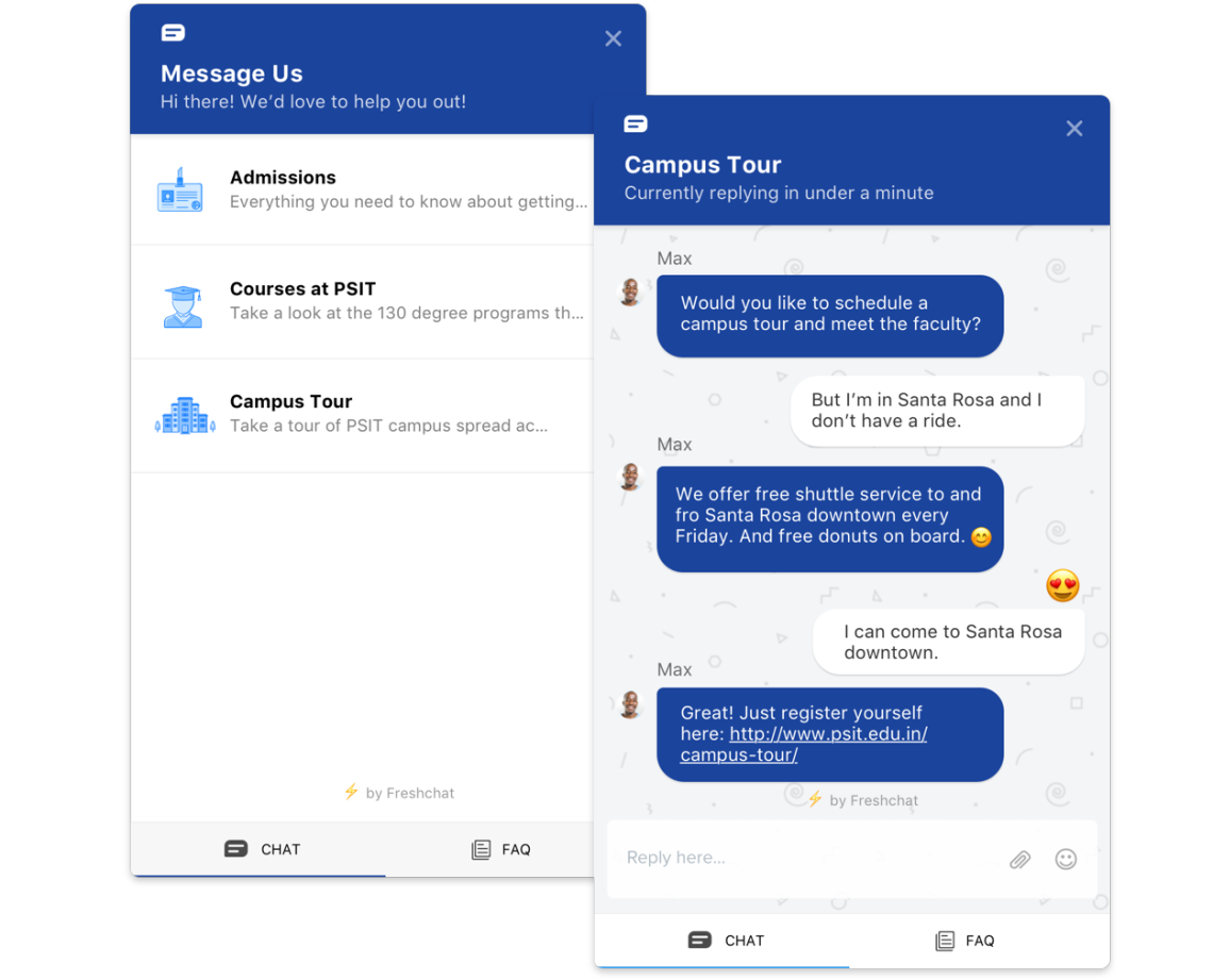 Componente de chat | Freshchat de Freshworks