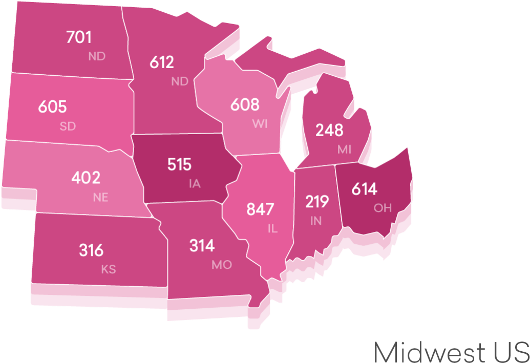 331 Area Code Map