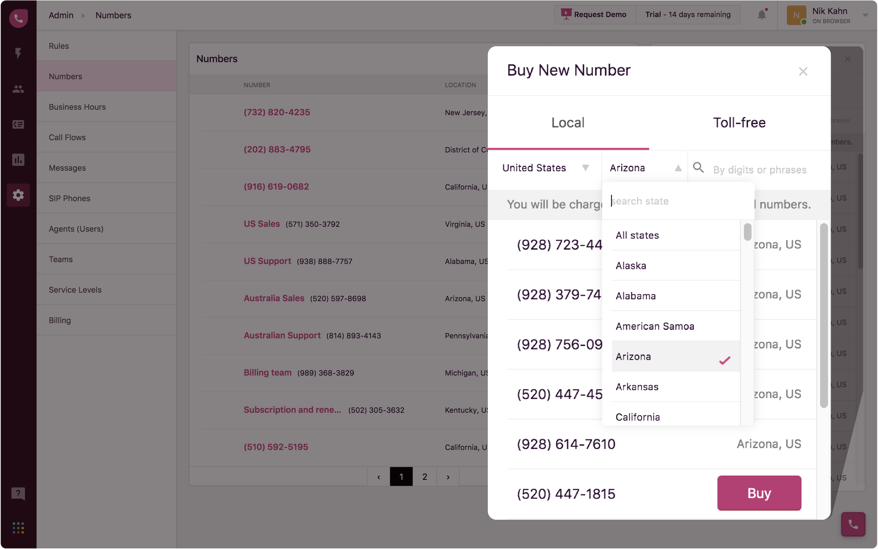 All Arizona area codes | Freshdesk Contact Center (Formerly Freshcaller)