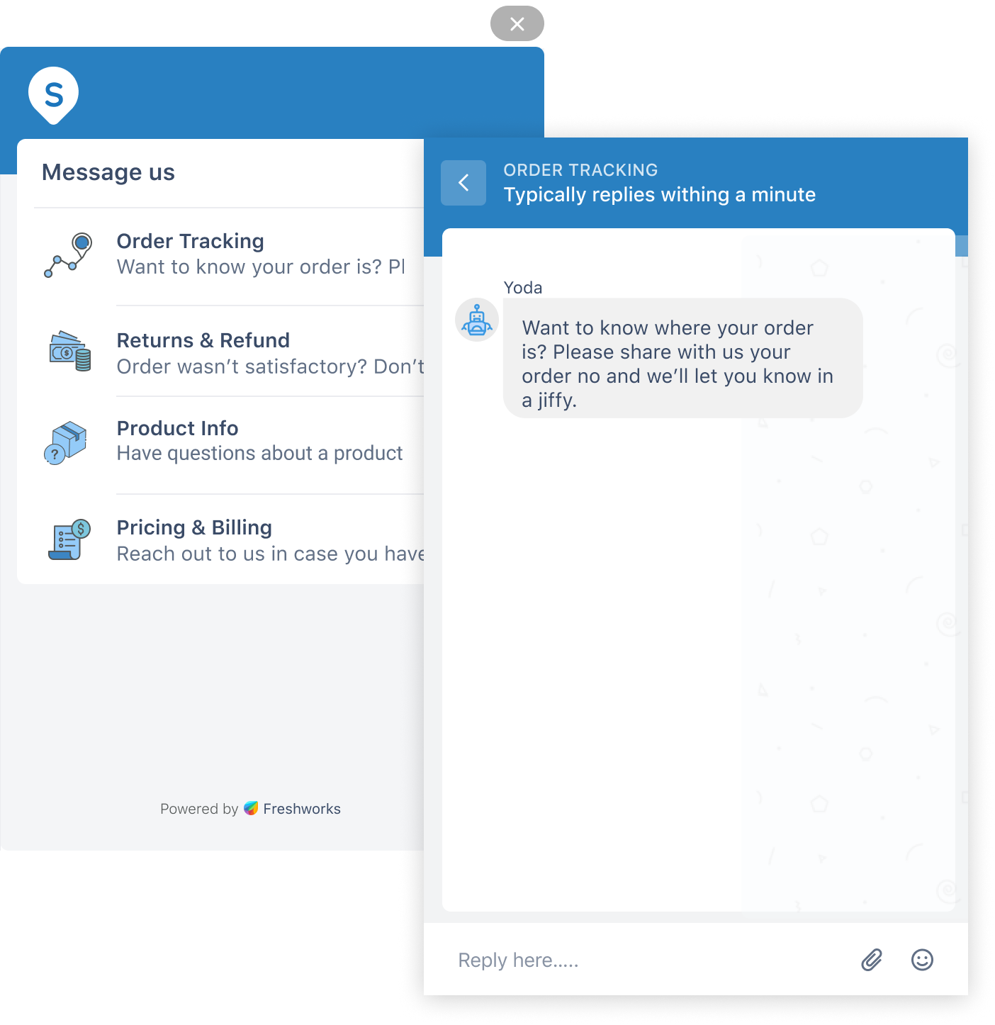 Elija Freshchat en vez de Zoho live chat | Pruébelo gratis