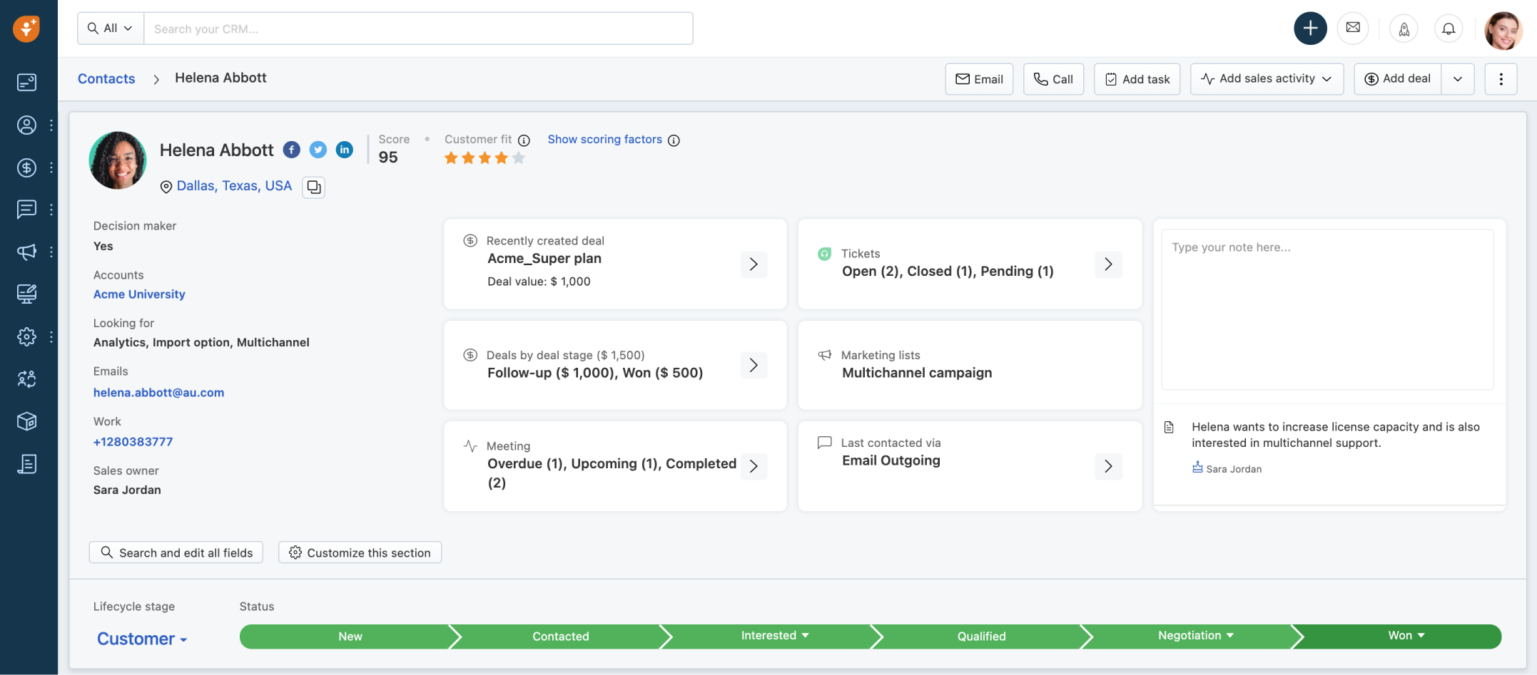 CRM for Hospitality Management | Freshsales